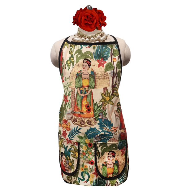 Frida's Garden Tan Apron – Bronze Baboon